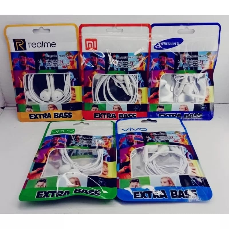 Jual HF Handsfree Headset R11 R12 EX-123 Super Extra Bass + Mic ...