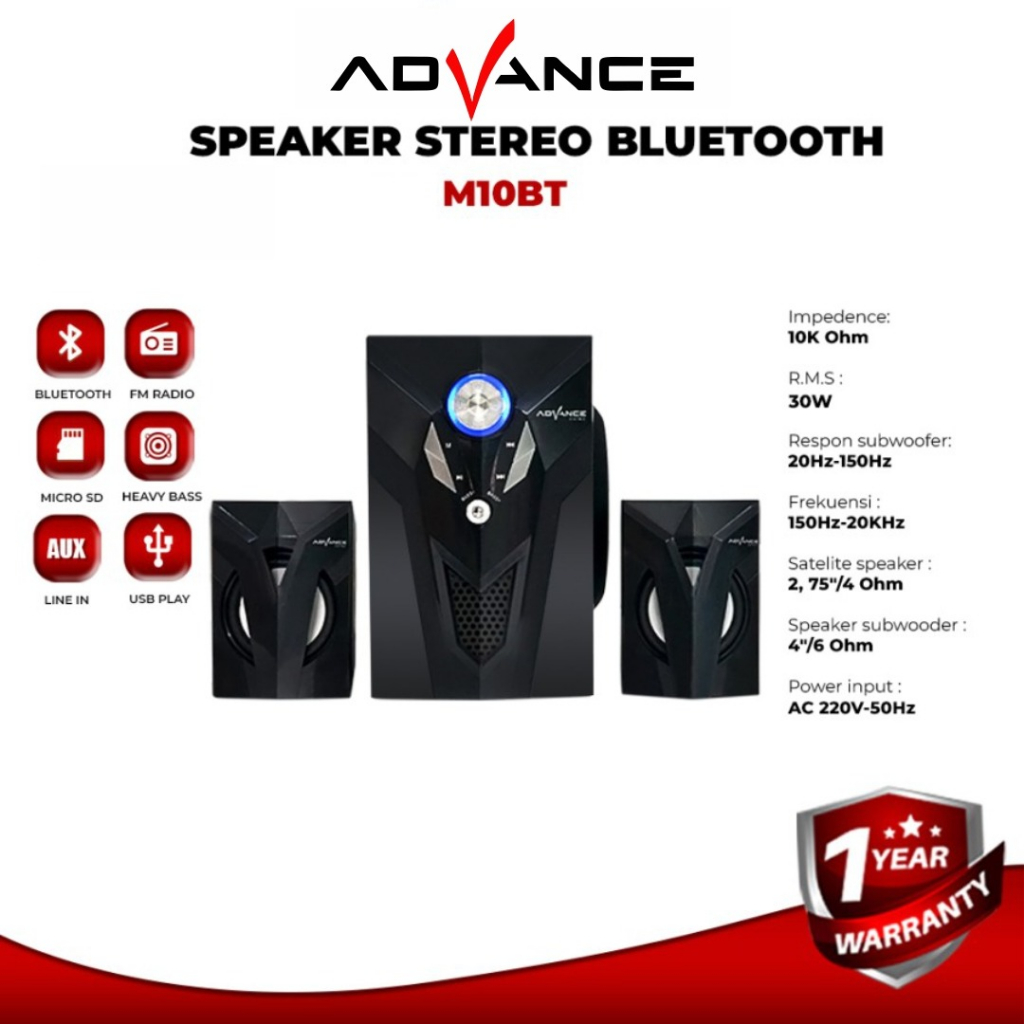 Jual Speaker Advance M10BT / M10 / M-10BT Stereo Bluetooth Xtra Bass Subwoofer | Shopee Indonesia