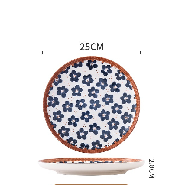 Jual ASHOME Piring Keramik Makan Motif Retro Collection Tahan Panas dan ...