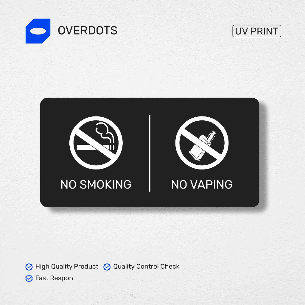 Jual No Smoking No Vaping Sign Board Akrilik Print Signage Acrylic ...