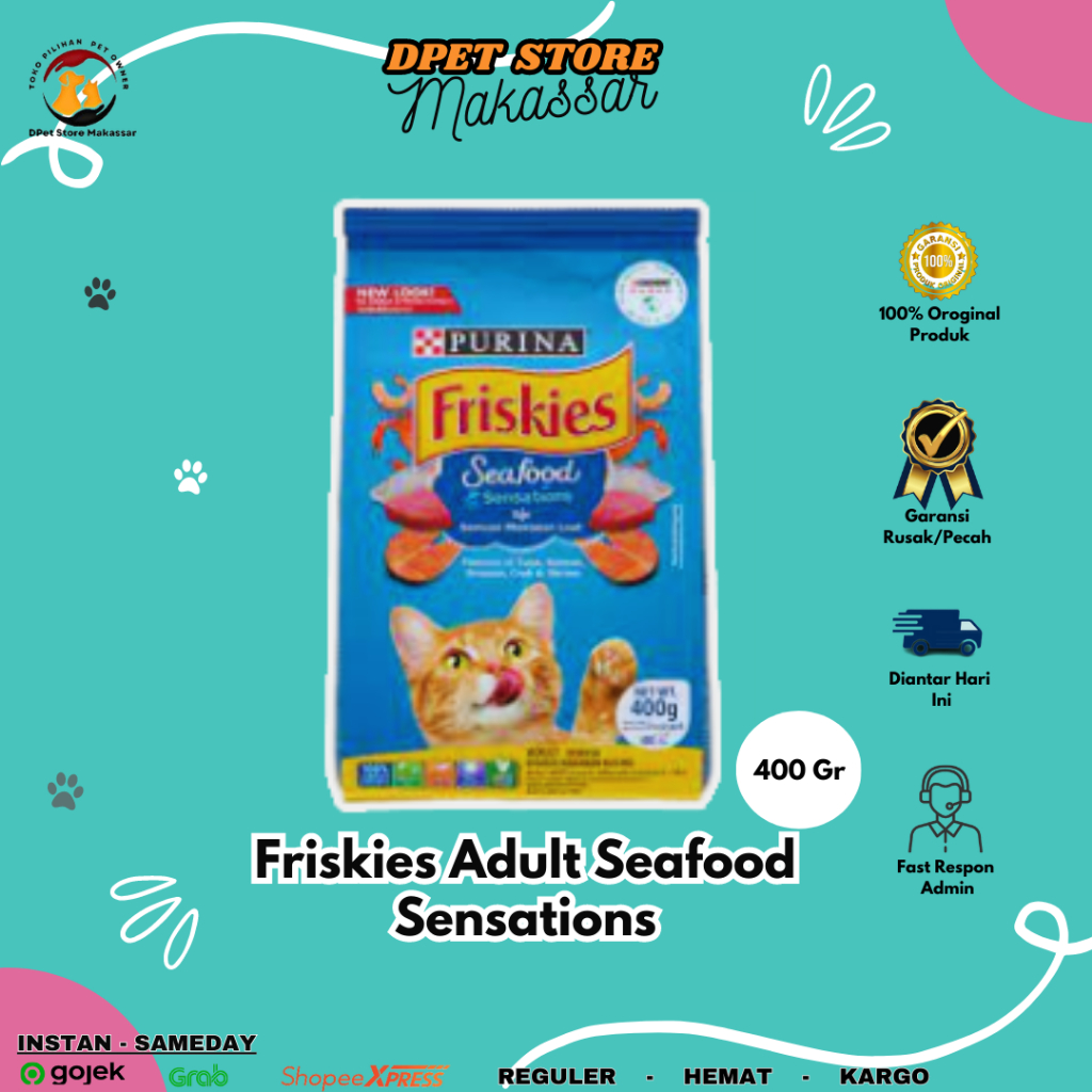 Jual Makanan kucing kering-Friskies Adult Seafood Sensations dry food ...