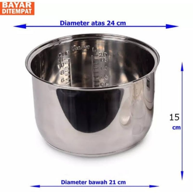 Jual SPARE PART SPAREPART PANCI INNER POT INNERPOT STAINLESS STEEL BISA ...
