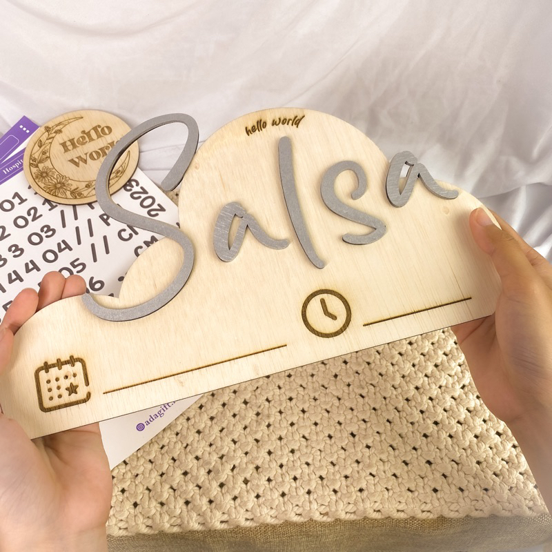 Jual Papan Nama Bayi Awan | Biodata Bayi | Hospital Board | Baby Letter ...