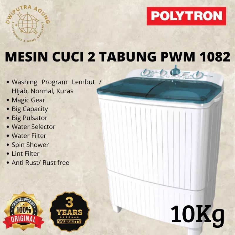 Jual mesin cuci Polytron 1082 mesin cuci Polytron 1082 2 tabung 10 kg ...