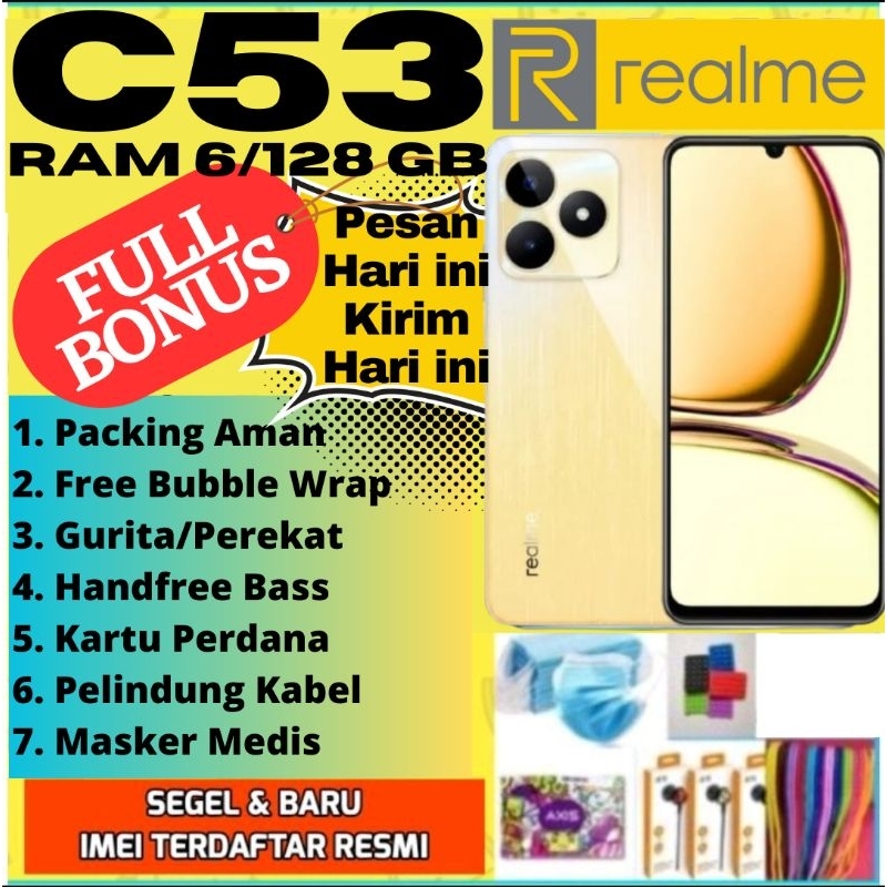 Jual Realme C53 12/128 , c53 6/128 , Dijamin 100% Baru dan ORIGINAL , c53 6+6/128 , new realme ...