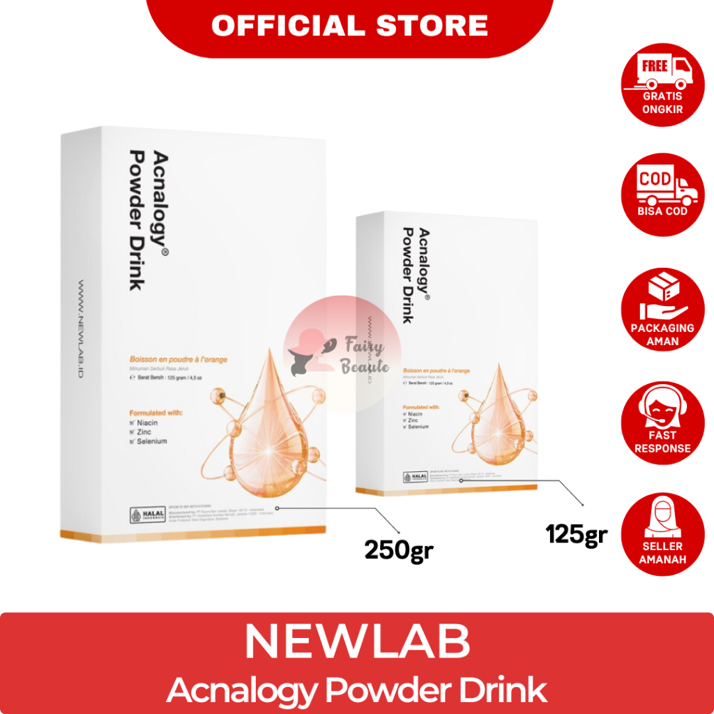Jual NewLab New Lab Acnalogy Powder Drink Obat Minum Jerawat Minuman ...