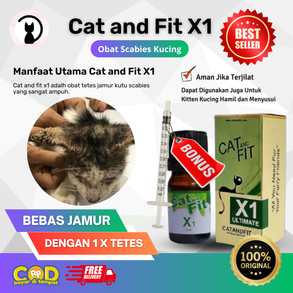 Jual obat jamur kucing CAT AND FIT X1 ampuh atasi ringworm scabies ...