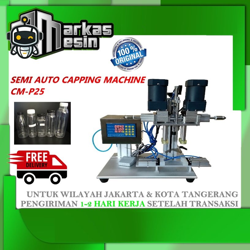 Jual Semi Auto Capping Machine Pneumatic / Mesin Tutup Botol CM-P25 | Shopee Indonesia