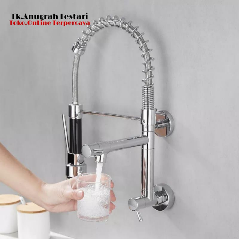 Jual Kran kitchen sink flexible tembok stainless/Kran pantry mixer ...