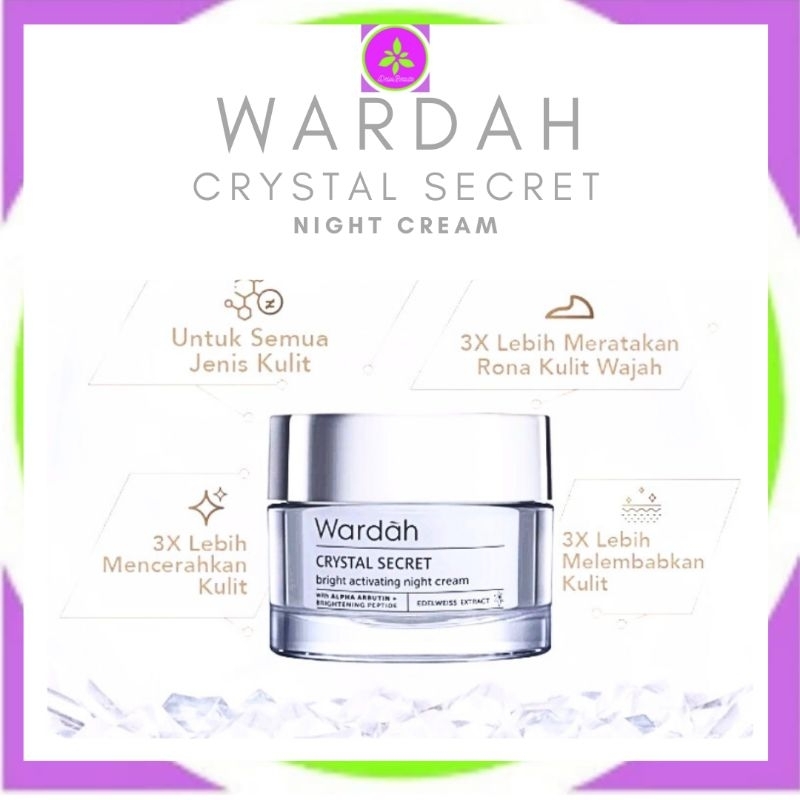 Jual Wardah Crystal Secret Bright Activating Night Cream 30g | Shopee ...