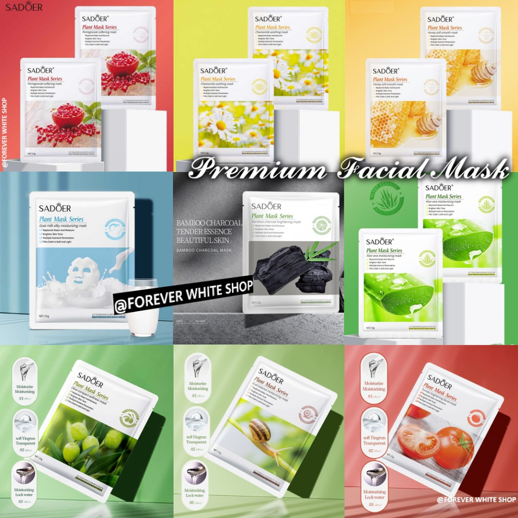 Jual Termurah !!! Masker Wajah Korea Premium Plant Mask Series Skin Care Sadoer Serum Glowing ...