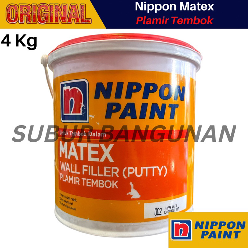 Jual NIPPON PAINT MATEX WALL FILLER PUTTY 4 Kg / CAT DEMPUL PLAMIR TEMBOK | Shopee Indonesia