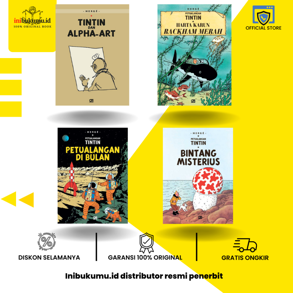 Jual PETUALANGAN TINTIN: BINTANG MISTERIUS, PETUALANGAN DI BULAN, HARTA ...