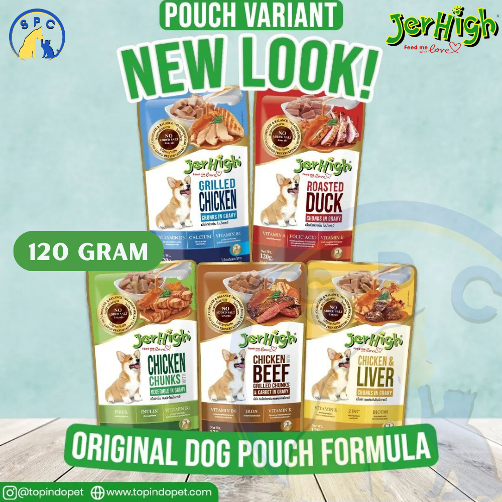 Jual Jerhigh Pouch In Gravy 120g Wet Dog Food Makanan Anjing Premium ...