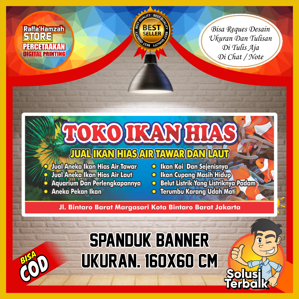 Jual Spanduk Banner Toko Ikan Hias Ukuran 160x60 CM | Shopee Indonesia