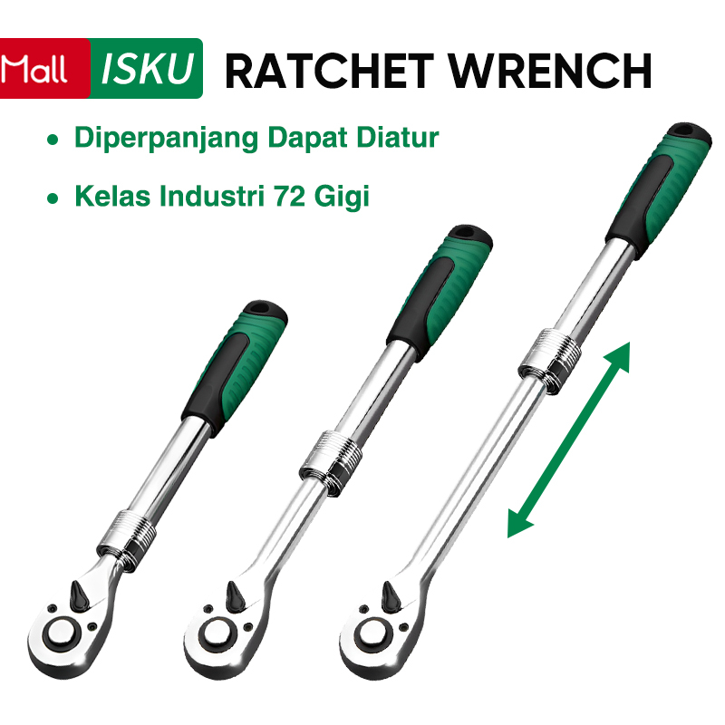 Jual ISKU Kunci Ratchet Teleskopik 30-43cm Kunci Rachet Shock rachet 1/ ...