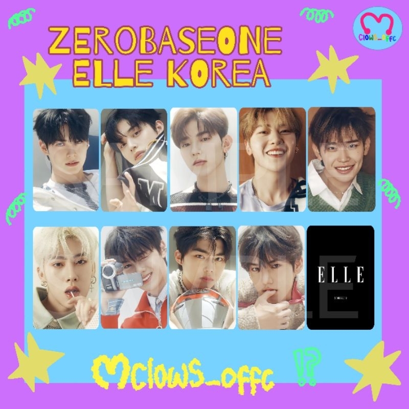 Jual Photocard ZB1 - Zerobaseone Elle Korea Magazine Photocard version (Free Slevee) | Shopee ...