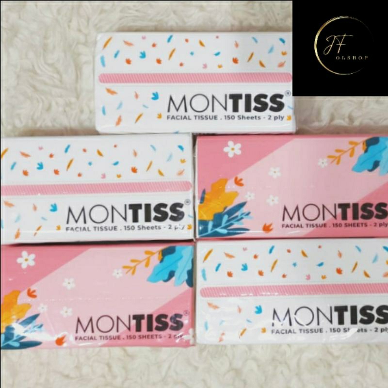 Jual Tisu Tissue MONTISS Facial Soft Pack 150s 2ply ( isi 5pcs ...