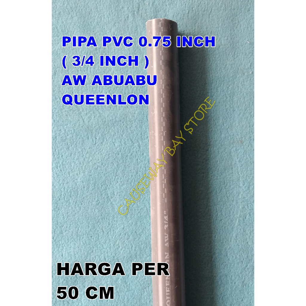 Jual PIPA PVC 3/4 INCH AW QUEENLON ABU-ABU PANJANG 50CM | Shopee Indonesia