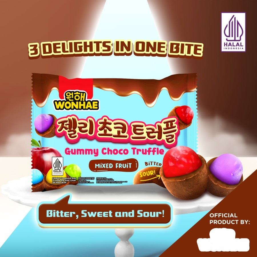 Jual PERMEN COKLAT KOREA WONHAE GUMMY CHOCO TRUFFLE MIXED FRUIT 35GR ...