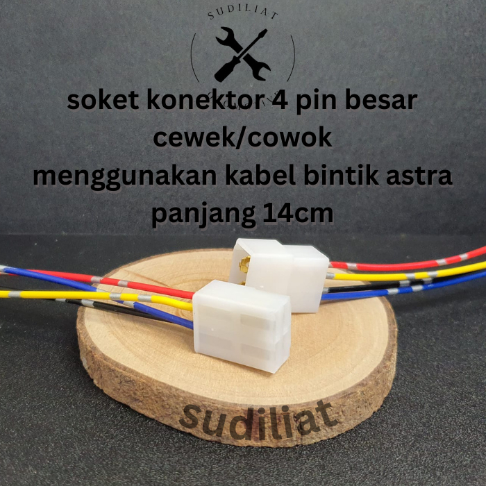 Jual SOKET / SOCKET SAMBUNG KABEL 4 PIN BESAR + KABEL BINTIK | Shopee ...