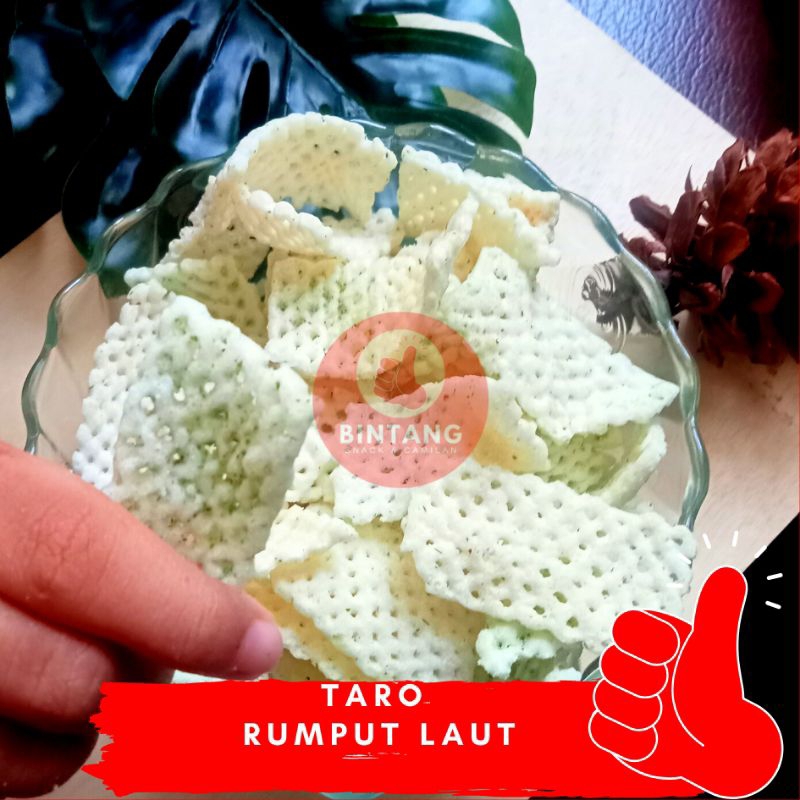 Jual krupuk taro rumput laut / taro seaweed 300 gr || free Bubble free ...