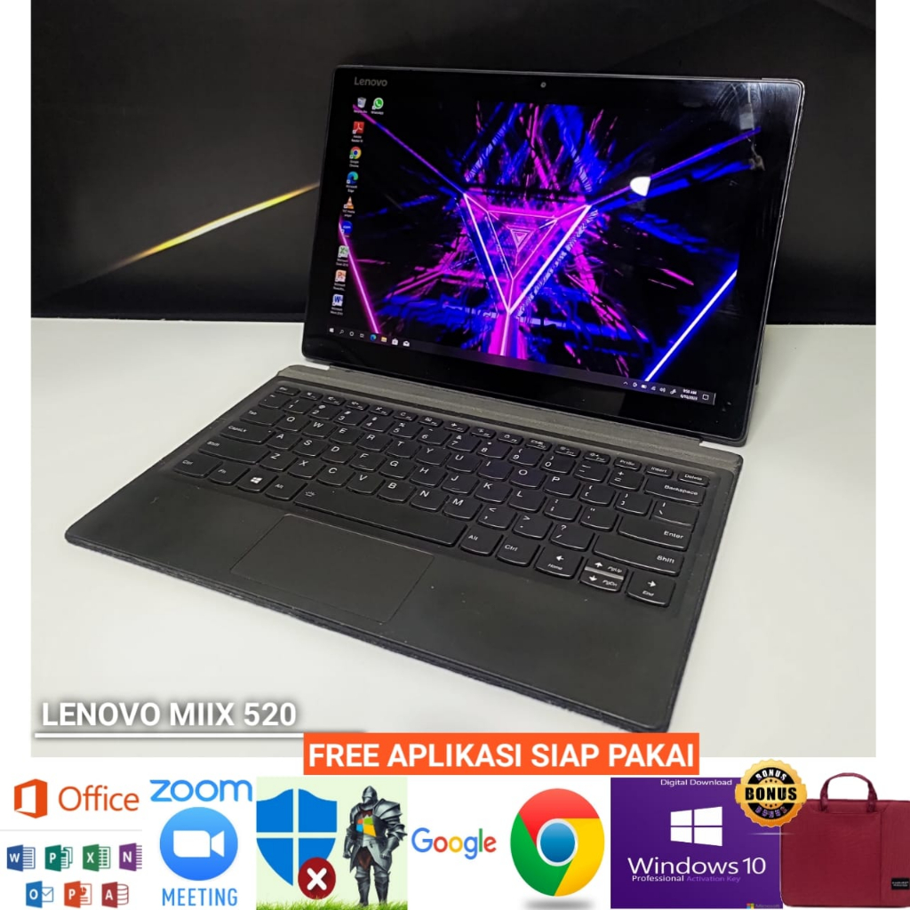 Jual Laptop lenovo miix 520 intel core i7 gen 8 ram 16gb SSD 128gb ...