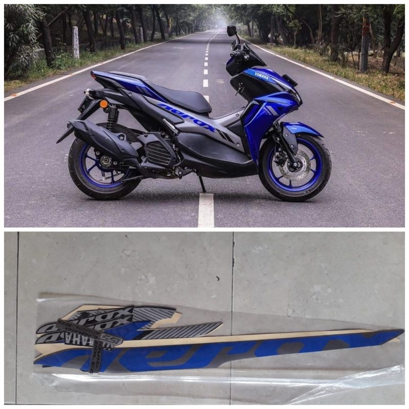 Jual STRIPING STIKER LIS BODY MOTOR YAMAHA AEROX 2021 BIRU SILVER ...