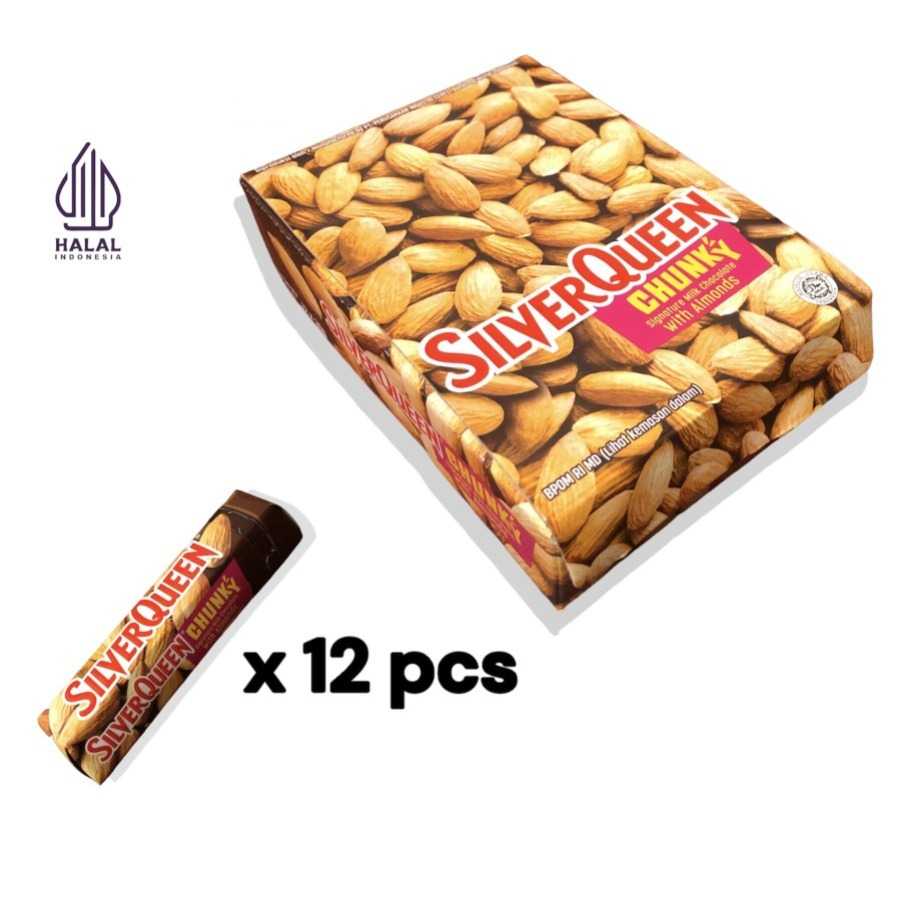 Jual Silverqueen Chunky Bar Almond MINI 26 gram 1 box isi 12 pcs ...