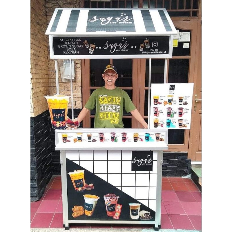 Jual BOOTH PORTABLE UKURAN MEDIUM 100 CM PAKAI ATAP | Shopee Indonesia
