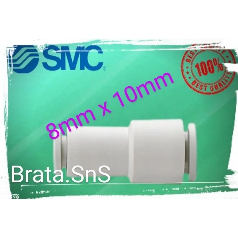 Jual Tube Fitting Pneumatic Lurus / Straight Union / One-touch Fitting SMC KQ2H08-10A / Reducer ...