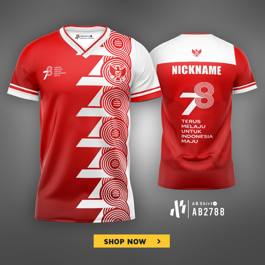 Jual Kaos Jersey HUT RI 78 Tahun Kemerdekaan Indonesia 2023 Agustusan | Shopee Indonesia