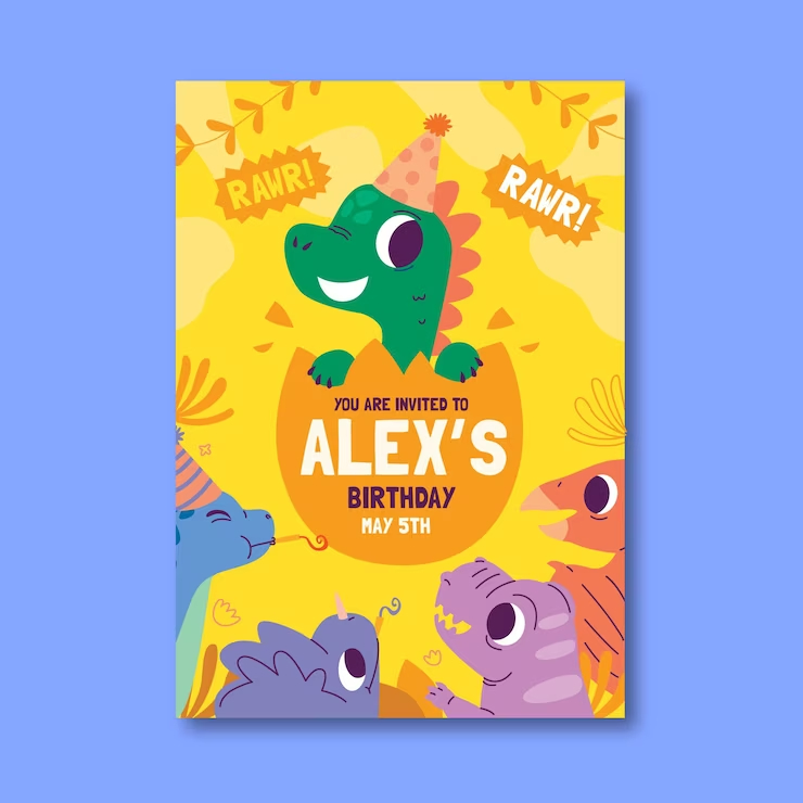 Jual Undangan Ultah Dinosaurus Comel / Kartu ucapan / Birthday Card ...