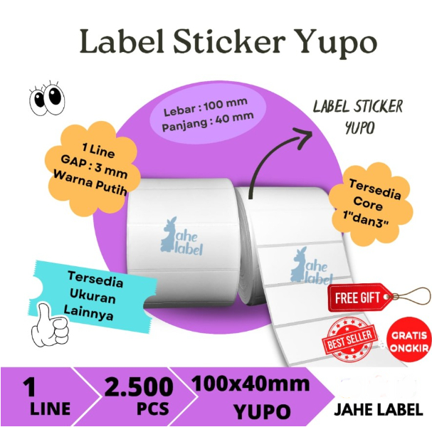 Jual LABEL STIKER VINYL 100X40 MM LABEL YUPO 10X4 CM | Shopee Indonesia
