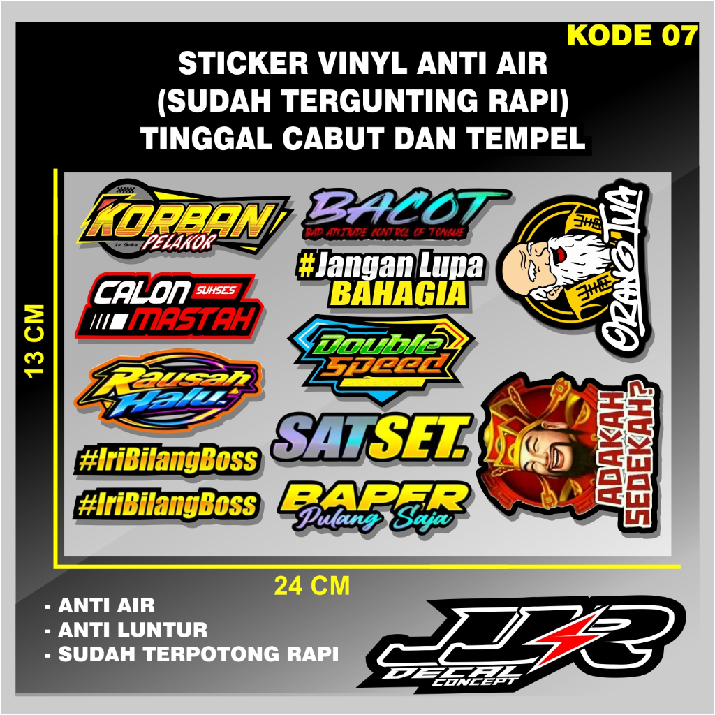 Jual Sticker Pack Sponsor Racing sudah di gunting rapi tinggal cabut ...