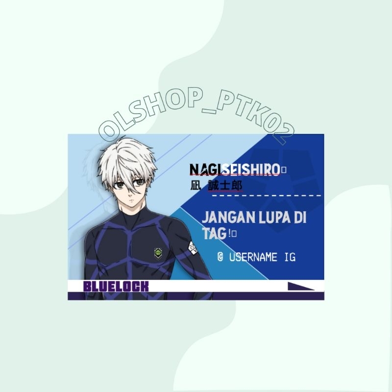 Jual kartu nama/ Cosplay card/ Card Blue Lock "Jangan Lupa Di-tag" Isi ...