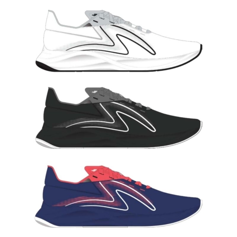Jual Sepatu Lari Running Specs SKYEDGE - White Black Blueprint Original ...