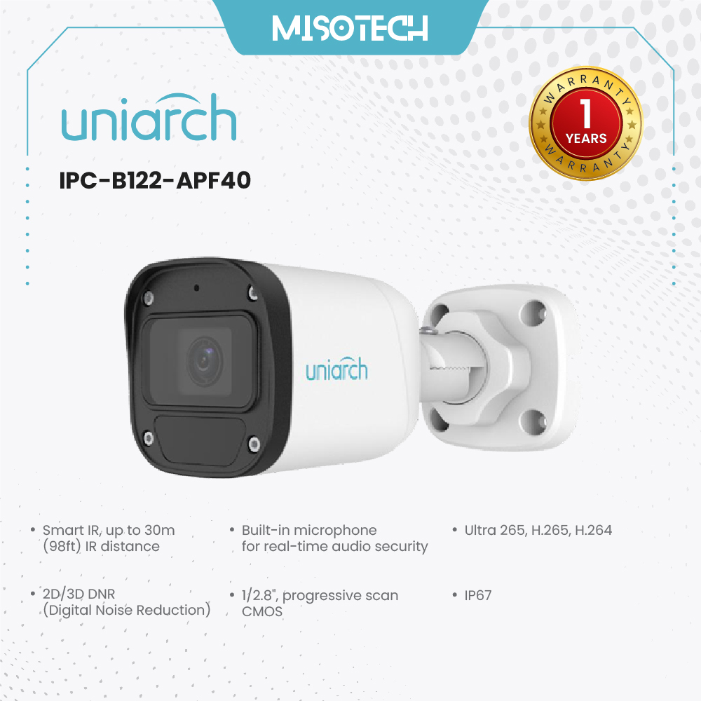 Jual KAMERA CCTV IP OUTDOOR 2MP UNIARCH UNV IPC-B122-APF40 ULTRA H.265 ...