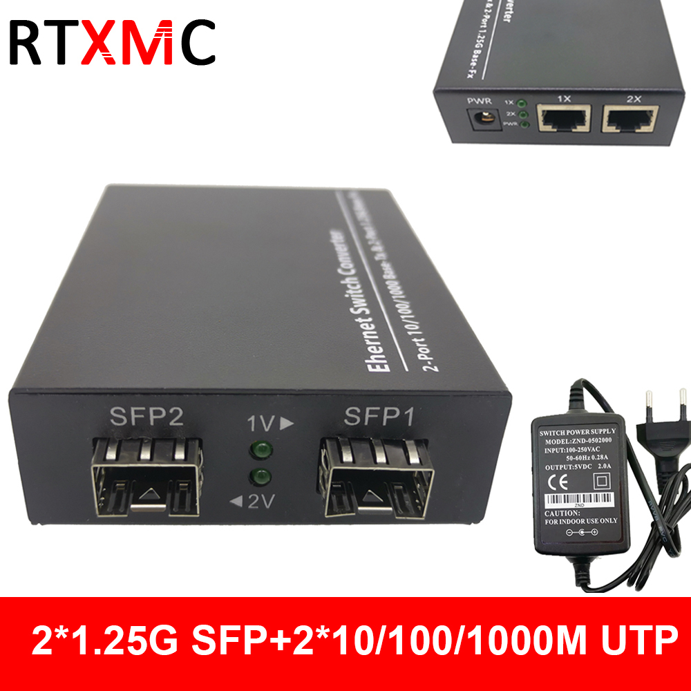 Jual Ethernet Fiber Optical 2 SFP fiber Port 2 RJ45 2 UTP 10/100/1000M ...