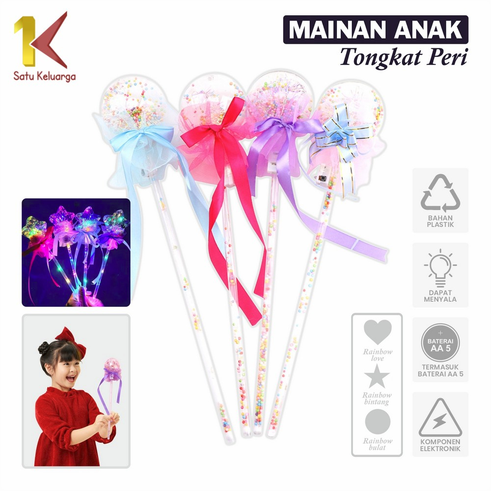 Jual Satu Keluarga Mainan Anak Tongkat Peri Bintang Stik Lampu LED ...