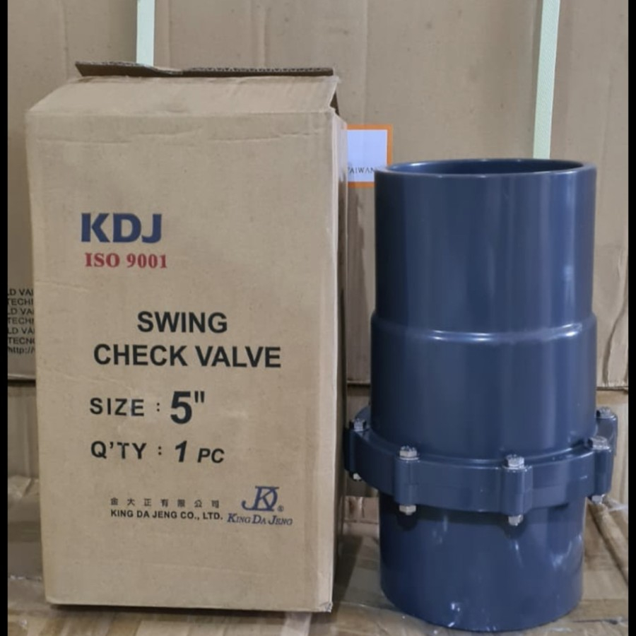 Jual Swing Check Valve 5 inch KDJ dim in King Da Jeng PVC Tabok One Way ...