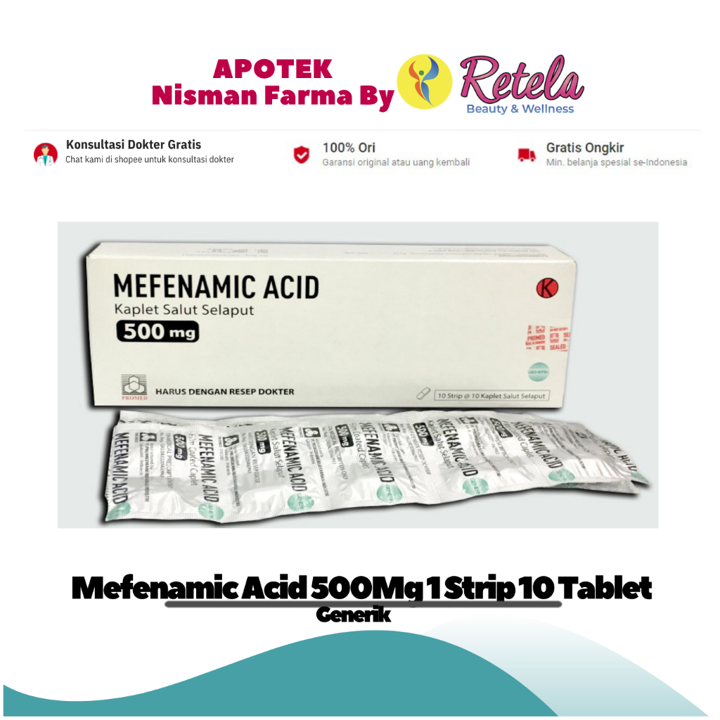 Jual MEFENAMIC ACID 500MG 1 STRIP ISI 10 TABLET [PM] | Shopee Indonesia