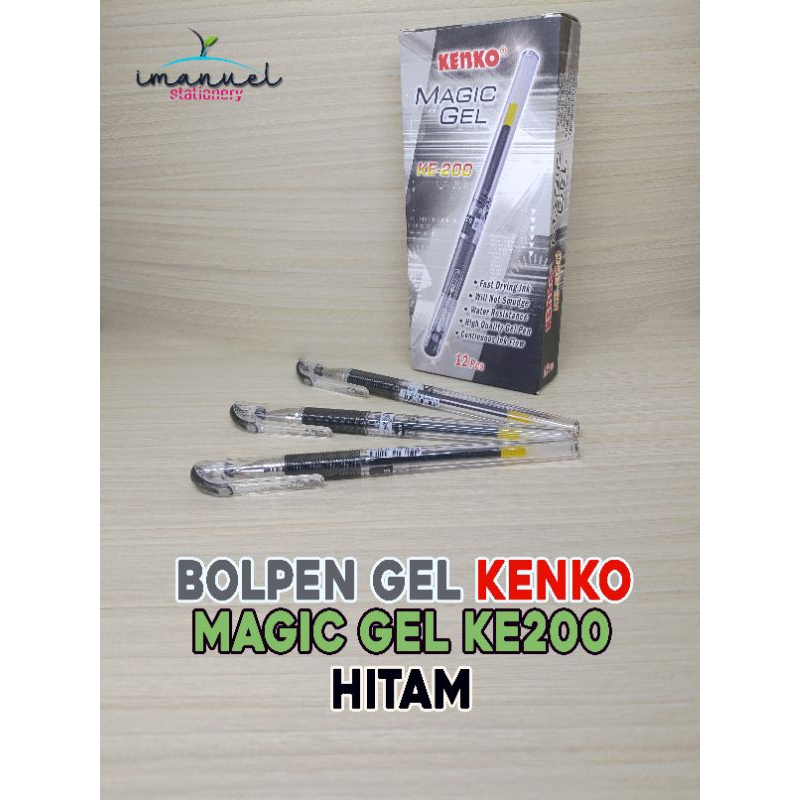 Jual Bolpen Kenko Magic Gel KE200 Hitam (12 pcs) | Shopee Indonesia