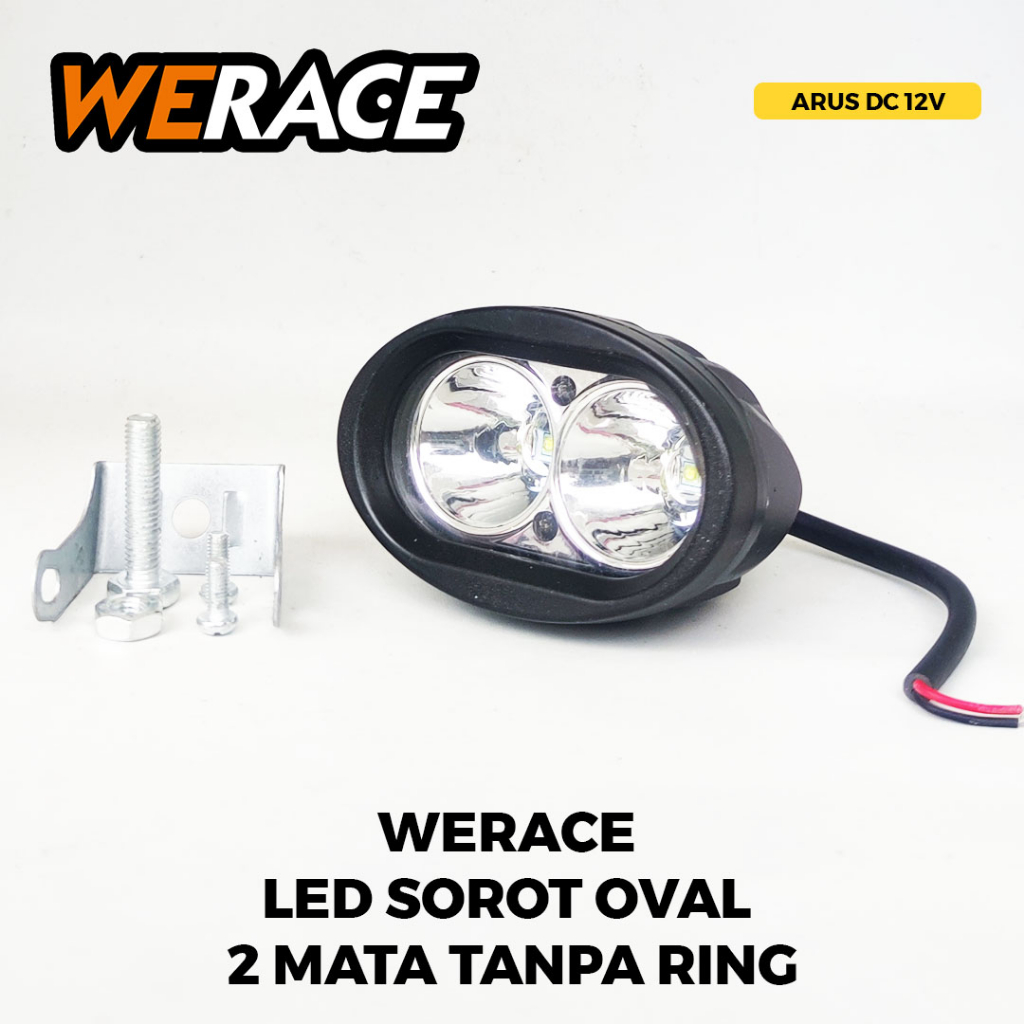 Jual WERACE Lampu LED Sorot Oval 2 Mata Tanpa Ring Besar 12volt 18watt ...