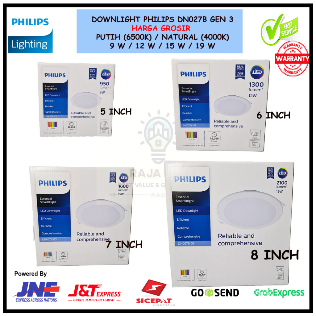 Jual Philips Downlight Led DN027B G2 / G3 6 W / 9 W / 12 W / 15 W / 19 W WATT 4" 5" 6" 7" 8 ...
