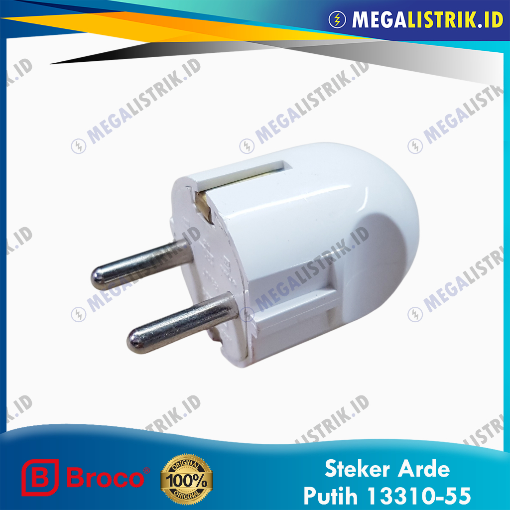Jual BROCO STEKER ARDE BULAT PUTIH 13310-55 / COLOKAN PLUG 2P NEW GEE ...