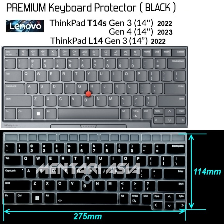 Jual Keyboad Protector ThinkPad L14 Gen-3 T14s Gen-3 Gen-4 - Premium ...