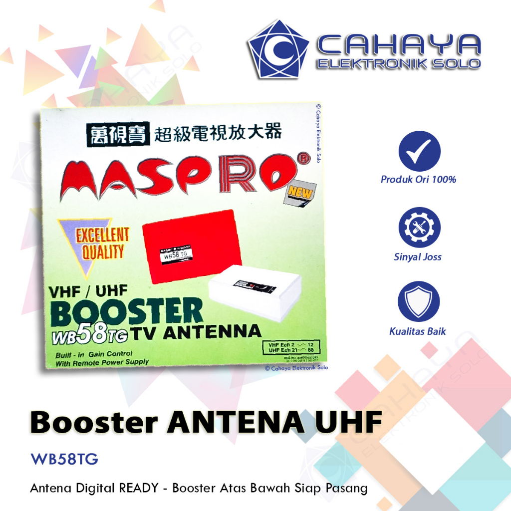 Jual Booster Antena TV Maspro Digital Analog Boster WB 58 TG Atas Bawah ...