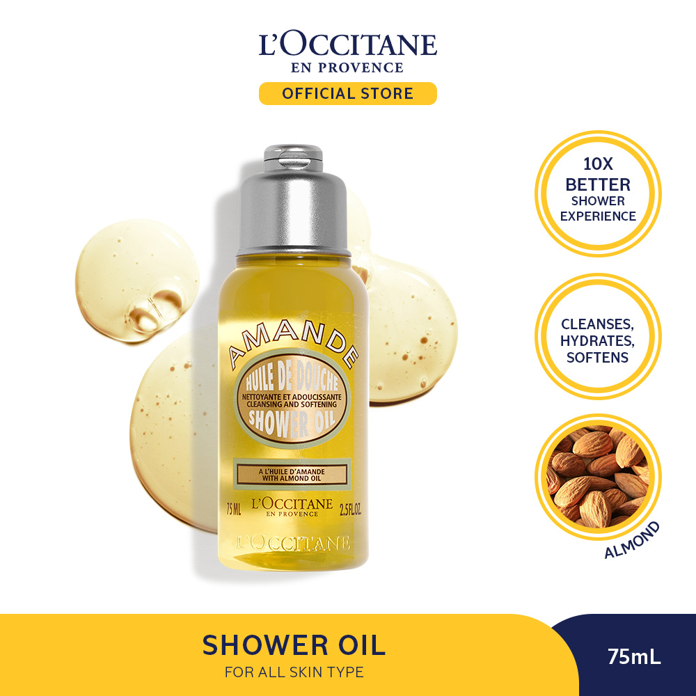 Jual L'Occitane Almond Shower Oil 75ml - Sabun Mandi Cair Membersihkan Melembabkan Kulit Travel ...