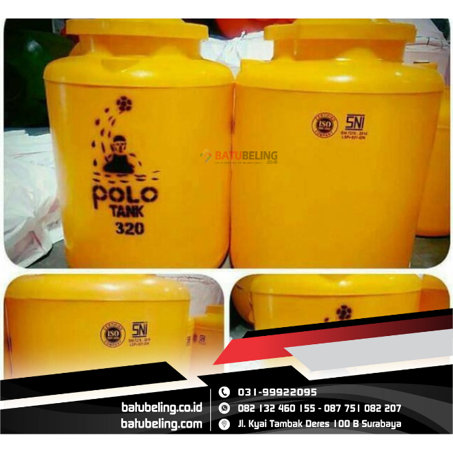 Jual Tandon Air 250 Liter Polo Plastik Tangki Penampungan Tandon TB250 ...